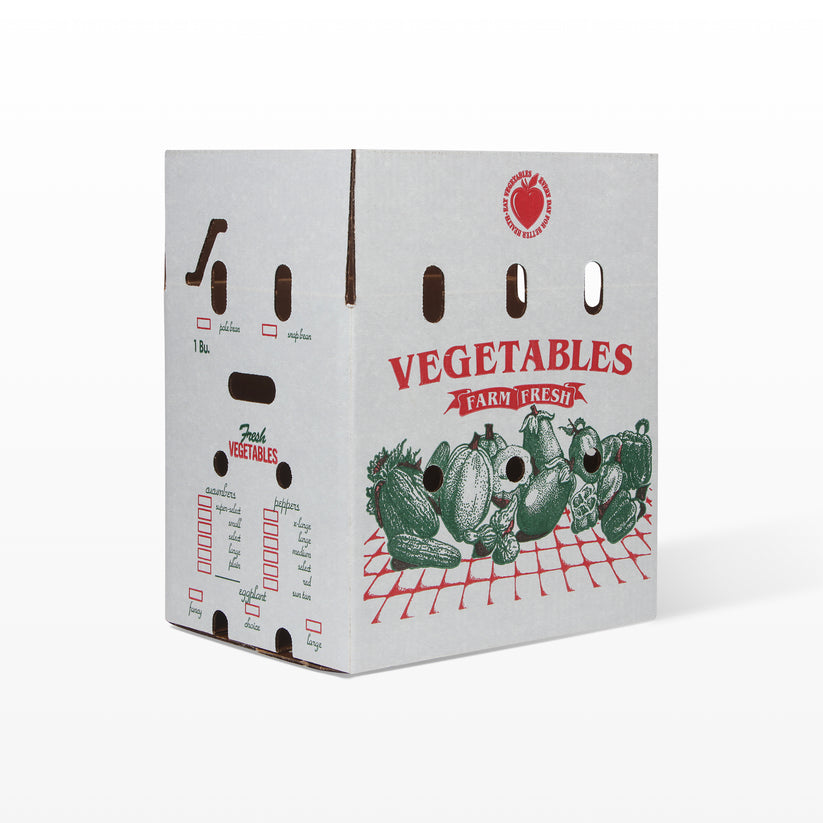 1 Bushel Waxed Vegetable Box | Wax Produce Boxes Wholesale