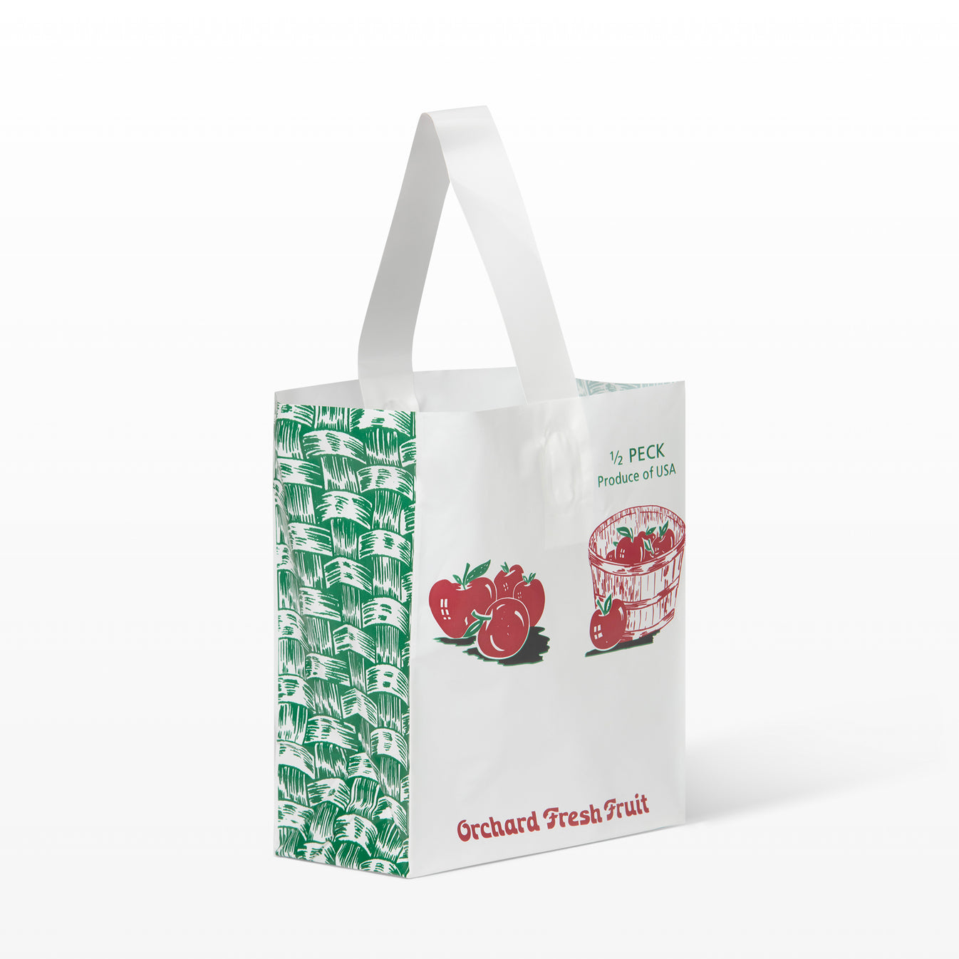 1/2 Peck Plastic Apple Tote Bags